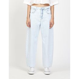 Gang Damen Loose-fit-Jeans "94SARINA", wei&szlig;, Gr. 28, Denim/Jeans, Obermaterial: 100% Baumwolle, Jeans, mit Abn&auml;hern an Knie und Saum