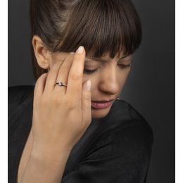 ONE ELEMENT Damen Diamantring "0,05 ct Diamant Brillant Spannfassung Ring aus 585 Wei&szlig;gold", 60, 0,05, Diamanten Gold Wei&szlig;gold 585, silber,