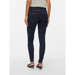 V&eacute;ro Moda VERO MODA Damen Skinny-fit-Jeans "VMFLASH MR SKINNY JEANS LI3190 NOOS", blau, Gr. XL, unifarben, Denim/Jeans, Obermaterial: 91% Baumwolle, 7%