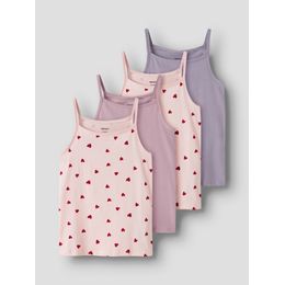 name it M&auml;dchen Unterhemd "NKFSTRAP f&uuml;r M&auml;dchen mit Stretchkomfort im 4er-Pack", Gr. 134ballerina, Jersey, Obermaterial: 95% Baumwolle, 5% Elasthan,