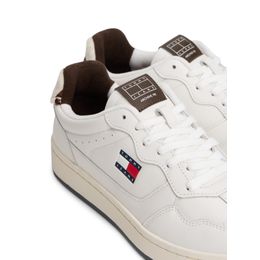 Tommy Jeans Damen Plateausneaker "ARCHIVE '98 CALF HAIR TAB", Gr. 36, wei&szlig;, Leder, Lederimitat, Schuhe, Freizeitschuh, Halbschuh, Schn&uuml;rschuh mit
