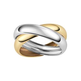 Diamonds by Ellen K. Damen Fingerring "Gold 375 zweifarbig mit zwei beweglichen Ringschienen", 020 (63,7), Goldmehrfarbig, FASCINATION BY ELLEN K., Gold, Fingerringe