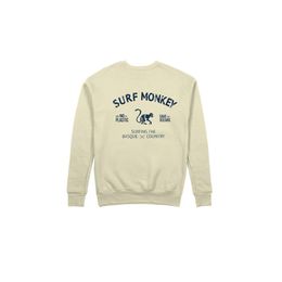 Surf Monkey Sweatshirt 'Rette das Ozean' Herren Gr&ouml;&szlig;e XL hellgelb