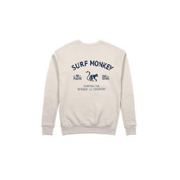 Surf Monkey Sweatshirt 'Rette das Ozean' Herren Gr&ouml;&szlig;e S offwhite
