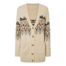 Pepe Jeans Strickjacke 'HELIA' Damen Gr&ouml;&szlig;e L beige / braun / grau / dunkelorange