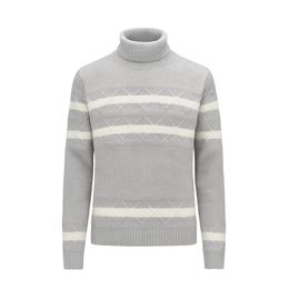 D&rsquo;S Damat Pullover Herren Gr&ouml;&szlig;e S hellgrau / wei&szlig;