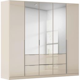 Dreht&uuml;renschrank OTTO HOME "Kleiderschrank Kleiderschr&auml;nke Schrank Garderobe AGORDO mit Glasfront", beige (beige, glas beige (champagner)), B:226cm H:229cm T:54cm, Holzwerkstoff, Schr&auml;nke, Dreht&uuml;renschrank, mit Au&szlig;enschubk&auml;sten, in 7 Breiten und 2 H&ouml;hen MADE IN GERMANY