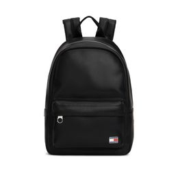 Cityrucksack Tommy Jeans "TJW DAILY ELEVATED BACKPACK", Gr. B/H/T: 24cm x 33cm x 12cm, schwarz, Lederimitat, unifarben, Rucks&auml;cke Cityrucksack, Damen Freizeitrucksack, Alltagsrucksack mit Netzfach innen