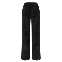 Cordhose MAC "CHIARA", Damen, Gr. 46, L&auml;nge 30, schwarz, Web, Obermaterial: 90% Polyester, 8% Polyamid, 2% Elasthan, loose fit lang, Hosen Cordhose, mit weitem Bein