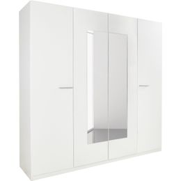 Dreht&uuml;renschrank Rauch "Kleiderschrank Schrank Garderobe W&auml;scheschrank Schlafzimmer BORBA", wei&szlig;, B:225cm H:210cm T:54cm, Holzwerkstoff, Schr&auml;nke, Dreht&uuml;renschrank