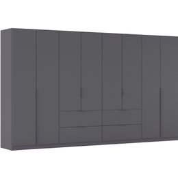 Dreht&uuml;renschrank OTTO HOME "Kleiderschrank Schrank Garderobe AGORDO mit Dekor- oder Hochglanzfront", grau (graumetallic), B:360cm H:210cm T:54cm, Holzwerkstoff, Schr&auml;nke, Dreht&uuml;renschrank, mit Au&szlig;enschubk&auml;sten, in 7 Breiten und 2 H&ouml;hen MADE IN GERMANY, Topseller