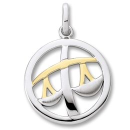 Sternzeichenanh&auml;nger ONE ELEMENT "Waage Sternzeichen Anh&auml;nger aus 925 Silber", silber, Schmuckanh&auml;nger, Damen, Waage, Silber 925 (Sterlingsilber), Symbol mit Herz &ndash; ein feines Geschenk f&uuml;r viele Anl&auml;sse