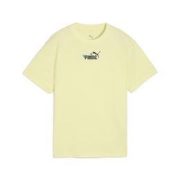 T-Shirt Puma "ESS NATURE 2.0 RELAXED TEE G", Jungen, Gr. 152, gold (gold moon), Jersey, Obermaterial: 100% Baumwolle, bedruckt, relaxed fit normal, Rundhals, Shirts T-Shirt, Kurzarm, Rundhalsausschnitt, mit Print-Applikation, aus Baumwolle