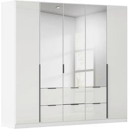 Dreht&uuml;renschrank OTTO HOME "Kleiderschrank Kleiderschr&auml;nke Schrank Garderobe AGORDO mit Glasfront", wei&szlig; (alpinwei&szlig;, glas kristallwei&szlig;), B:226cm H:210cm T:54cm, Holzwerkstoff, Schr&auml;nke, Dreht&uuml;renschrank, mit Au&szlig;enschubk&auml;sten, in 7 Breiten und 2 H&ouml;hen MADE IN GERMANY