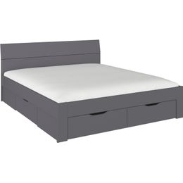 Bett Rauch "Einzelbett Doppelbett Stauraum FLEXX Breiten 90/140/180 cm", grau (graumetallic), B:185cm H:90cm L:209cm, Betten, Bett, Einzelbett Doppelbett Stauraum FLEXX Breiten 90/140/180 cm