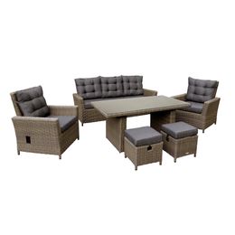 Bellavista&reg; Dining-Lounge-Set 'Asti' Rattan 6-teilig