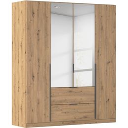 Dreht&uuml;renschrank OTTO HOME "Kleiderschrank Schrank Garderobe AGORDO mit Dekor- oder Hochglanzfront", braun (eiche artisan), B:181cm H:210cm T:54cm, Holzwerkstoff, Schr&auml;nke, Dreht&uuml;renschrank, mit Au&szlig;enschubk&auml;sten, in 7 Breiten und 2 H&ouml;hen MADE IN GERMANY