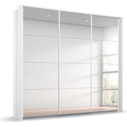 Schwebet&uuml;renschrank Rauch "Kleiderschrank Schrank Garderobe OTELI inkl. 3 Innenschubladen", wei&szlig;, B:211cm H:233cm T:68cm, Holzwerkstoff, Schr&auml;nke, Schwebet&uuml;renschrank, mit Spiegelfront und Passepartout optional mit Beleuchtung
