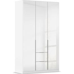 Dreht&uuml;renschrank OTTO HOME "Kleiderschrank Kleiderschr&auml;nke Schrank Garderobe AGORDO mit Glasfront", wei&szlig; (alpinwei&szlig;, glas kristallwei&szlig;), B:136cm H:229cm T:54cm, Holzwerkstoff, Schr&auml;nke, Dreht&uuml;renschrank, mit Au&szlig;enschubk&auml;sten, in 7 Breiten und 2 H&ouml;hen MADE IN GERMANY, Topseller