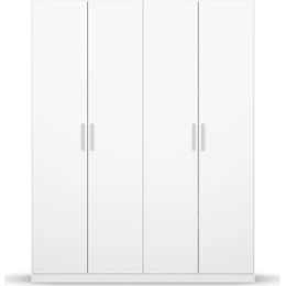 Dreht&uuml;renschrank Rauch "Kleiderschrank Schrank Garderobe KOLUNA mit Dekor-Front", wei&szlig; (alpinwei&szlig;), B:181cm H:210cm T:54cm, Holzwerkstoff, Schr&auml;nke, Dreht&uuml;renschrank, inkl. 2 Innenschubladen sowie extra Einlegeb&ouml;den MADE IN GERMANY