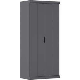 Kleiderschrank Rauch "Dreht&uuml;renschrank Schrank Garderobe W&auml;scheschrank Schlafzimmer MARLENE", grau (graumetallic), B:91cm H:203cm T:56cm, Holzwerkstoff, Schr&auml;nke, Kleiderschrank, in 3 Breiten 91/136/181 cm im Landhaus-Stil MADE IN GERMANY