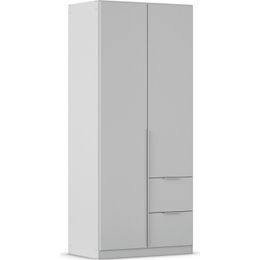 Dreht&uuml;renschrank OTTO HOME "Kleiderschrank Schrank Garderobe AGORDO mit Dekor- oder Hochglanzfront", grau (seidengrau), B:91cm H:210cm T:54cm, Holzwerkstoff, Schr&auml;nke, Dreht&uuml;renschrank, mit Au&szlig;enschubk&auml;sten, in 7 Breiten und 2 H&ouml;hen MADE IN GERMANY, Topseller