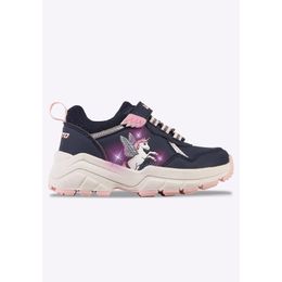 Sneaker Lotto, M&auml;dchen, Gr. 35, blau (navy, rose), Synthetik, Schuhe Sneaker, mit coolem Blinkeffekt