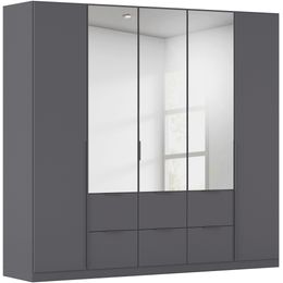 Dreht&uuml;renschrank OTTO HOME "Kleiderschrank Schrank Garderobe AGORDO mit Dekor- oder Hochglanzfront", grau (graumetallic), B:226cm H:229cm T:54cm, Holzwerkstoff, Schr&auml;nke, Dreht&uuml;renschrank, mit Au&szlig;enschubk&auml;sten, in 7 Breiten und 2 H&ouml;hen MADE IN GERMANY