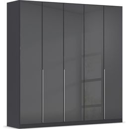Dreht&uuml;renschrank OTTO HOME "Kleiderschrank Kleiderschr&auml;nke Schrank Garderobe AGORDO mit Glasfront", grau (graumetallic, glas basalt), B:226cm H:229cm T:54cm, Holzwerkstoff, Schr&auml;nke, Dreht&uuml;renschrank, durchdachte Innenausstattung, in 7 Breiten und 2 H&ouml;hen MADE IN GERMANY, Topseller