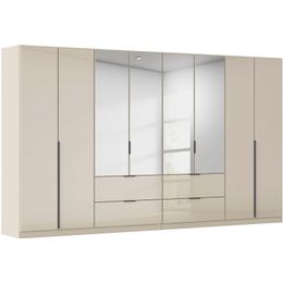 Dreht&uuml;renschrank OTTO HOME "Kleiderschrank Kleiderschr&auml;nke Schrank Garderobe AGORDO mit Glasfront", beige, glas beige (champagner), B:360cm H:210cm T:54cm, Holzwerkstoff, Schr&auml;nke, Dreht&uuml;renschrank, mit Au&szlig;enschubk&auml;sten, in 7 Breiten und 2 H&ouml;hen MADE IN GERMANY
