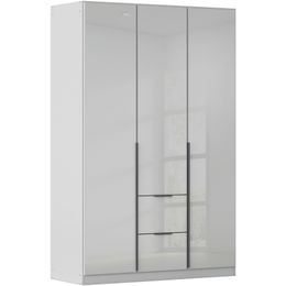 Dreht&uuml;renschrank OTTO HOME "Kleiderschrank Kleiderschr&auml;nke Schrank Garderobe AGORDO mit Glasfront", grau (seidengrau, glas seidengrau), B:136cm H:229cm T:54cm, Holzwerkstoff, Schr&auml;nke, Dreht&uuml;renschrank, mit Au&szlig;enschubk&auml;sten, in 7 Breiten und 2 H&ouml;hen MADE IN GERMANY