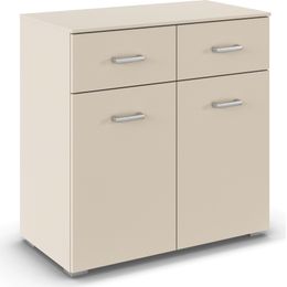 Kommode Rauch "Gamma", beige (champagner), B:80cm H:81cm T:42cm, Holzwerkstoff, Sideboards, Kommode, mit zwei T&uuml;ren und zwei ger&auml;umigen Schubladen MADE IN GERMANY