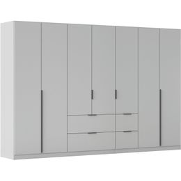 Dreht&uuml;renschrank OTTO HOME "Kleiderschrank Schrank Garderobe AGORDO mit Dekor- oder Hochglanzfront", grau (seidengrau), B:315cm H:229cm T:54cm, Holzwerkstoff, Schr&auml;nke, Dreht&uuml;renschrank, mit Au&szlig;enschubk&auml;sten, in 7 Breiten und 2 H&ouml;hen MADE IN GERMANY, Topseller