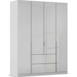 Dreht&uuml;renschrank OTTO HOME "Kleiderschrank Kleiderschr&auml;nke Schrank Garderobe AGORDO mit Glasfront", grau (seidengrau, glas seidengrau), B:181cm H:229cm T:54cm, Holzwerkstoff, Schr&auml;nke, Dreht&uuml;renschrank, mit Au&szlig;enschubk&auml;sten, in 7 Breiten und 2 H&ouml;hen MADE IN GERMANY, Topseller