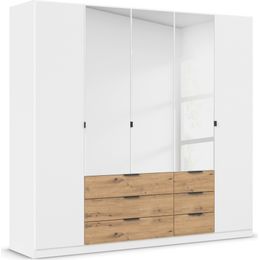 Dreht&uuml;renschrank Rauch "Kleiderschrank Schrank Garderobe Schlafzimmerschrank DAVOA", wei&szlig; (alpinwei&szlig;, eiche artisan), B:226cm H:210cm T:54cm, Holzwerkstoff, Schr&auml;nke, Dreht&uuml;renschrank, mit farblich abgesetzten Schubk&auml;sten in Eiche Artisan MADE IN GERMANY