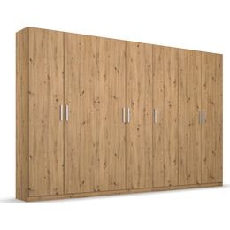 Dreht&uuml;renschrank Rauch "Kleiderschrank Schrank Garderobe KOLUNA mit Dekor-Front", braun (eiche artisan), B:315cm H:210cm T:54cm, Holzwerkstoff, Schr&auml;nke, Dreht&uuml;renschrank, inkl. 2 Innenschubladen sowie extra Einlegeb&ouml;den MADE IN GERMANY