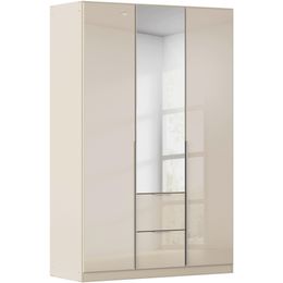 Dreht&uuml;renschrank OTTO HOME "Kleiderschrank Kleiderschr&auml;nke Schrank Garderobe AGORDO mit Glasfront", beige (beige, glas beige (champagner)), B:136cm H:229cm T:54cm, Holzwerkstoff, Schr&auml;nke, Dreht&uuml;renschrank, mit Au&szlig;enschubk&auml;sten, in 7 Breiten und 2 H&ouml;hen MADE IN GERMANY