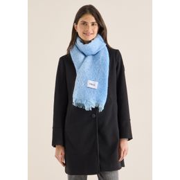 Cecil Damen Schalfountain blau, unifarben, Stoff, 100% Polyester, Modet&uuml;cher, mit Fransen am Saum