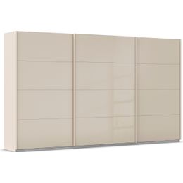 Schwebet&uuml;renschrank OTTO HOME "Kleiderschrank Schrank Garderobe AGORDO mit Glasfront", beige (beige, glas beige (champagner)), B:360cm H:210cm T:62cm, Holzwerkstoff, Schr&auml;nke, Schwebet&uuml;renschrank, durchdachte Innenausstattung, in 4 Breiten und 2 H&ouml;hen MADE IN GERMANY