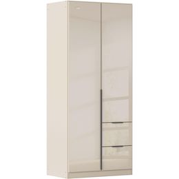 Dreht&uuml;renschrank OTTO HOME "Kleiderschrank Kleiderschr&auml;nke Schrank Garderobe AGORDO mit Glasfront", beige, glas beige (champagner), B:91cm H:229cm T:54cm, Holzwerkstoff, Schr&auml;nke, Dreht&uuml;renschrank, mit Au&szlig;enschubk&auml;sten, in 7 Breiten und 2 H&ouml;hen MADE IN GERMANY, Topseller