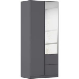 Dreht&uuml;renschrank OTTO HOME "Kleiderschrank Schrank Garderobe AGORDO mit Dekor- oder Hochglanzfront", grau (graumetallic), B:91cm H:229cm T:54cm, Holzwerkstoff, Schr&auml;nke, Dreht&uuml;renschrank, mit Au&szlig;enschubk&auml;sten, in 7 Breiten und 2 H&ouml;hen MADE IN GERMANY