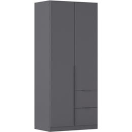 Dreht&uuml;renschrank OTTO HOME "Kleiderschrank Schrank Garderobe AGORDO mit Dekor- oder Hochglanzfront", grau (graumetallic), B:91cm H:210cm T:54cm, Holzwerkstoff, Schr&auml;nke, Dreht&uuml;renschrank, mit Au&szlig;enschubk&auml;sten, in 7 Breiten und 2 H&ouml;hen MADE IN GERMANY, Topseller
