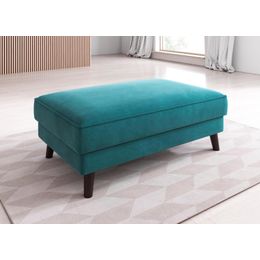 Hocker Home Affaire "Laurentia", blau (petrol), B:123cm H:45cm T:74cm, Luxus-Microfaser (100% Polyester);Samt (100% Polyester), Hocker, Polsterhocker