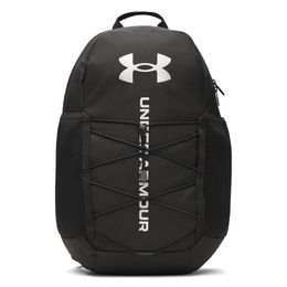 Sportrucksack Under Armour "Hustle Sport 6.0 Backpack", silber (schwarz, schwarz, metallic silber), Rucks&auml;cke, Damen, B/H/T: 32cm x 16cm, Polyester, f&uuml;r vielseitige Aktivit&auml;ten, robuste Verarbeitung, B:32cm H:16cm