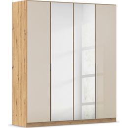 Dreht&uuml;renschrank OTTO HOME "Kleiderschrank Kleiderschr&auml;nke Schrank Garderobe AGORDO mit Glasfront", beige (eiche artisan, glas beige (champagner)), B:181cm H:210cm T:54cm, Holzwerkstoff, Schr&auml;nke, Dreht&uuml;renschrank, durchdachte Innenausstattung, in 7 Breiten und 2 H&ouml;hen MADE IN GERMANY