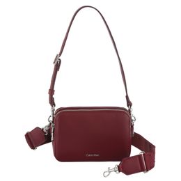 Mini Bag Calvin Klein "WEBBING DOUBLE STRAP CAMERA BAG", Damen, Gr. B/H/T: 18cm x 12cm x 5,5cm, alluring pink, Lederimitat, unifarben, Taschen, kleine Schultertasche, Umh&auml;ngetasche, Abendtasche mit Henkel