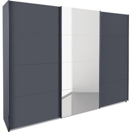 Schwebet&uuml;renschrank Rauch "Kleiderschrank Schrank Garderobe TOPSELLER OTELI inkl. Inneneinteilung", grau (graumetallic), B:271cm H:210cm T:62cm, Holzwerkstoff, Schr&auml;nke, Schwebet&uuml;renschrank, mit 3 Innenschubladen sowie zus&auml;tzlichen Einlegeb&ouml;den MADE IN GERMANY