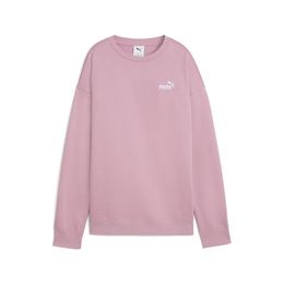 Puma Damen Langarmshirt "ESS SMALL NO. 1 LOGO RELAXED CREW FL"poised pink, Gr. XS, unifarben, Fleece, Obermaterial: 66% Baumwolle, 34% Polyester,