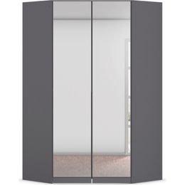 Eckkleiderschrank OTTO HOME "Kleiderschrank Schrank Ankleidezimmer Schlafzimmer Garderobe AGORDO", grau (graumetallic), B:117cm H:210cm T:117cm, Holzwerkstoff, Schr&auml;nke, Eckkleiderschrank, mit Spiegelt&uuml;ren, voll ausgestattet mit viel Stauraum MADE IN GERMANY