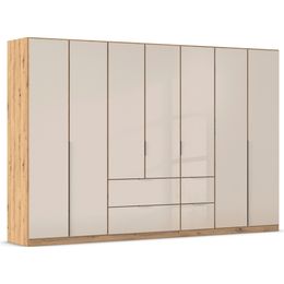 Dreht&uuml;renschrank OTTO HOME "Kleiderschrank Kleiderschr&auml;nke Schrank Garderobe AGORDO mit Glasfront", beige (eiche artisan, glas champagner), B:315cm H:210cm T:54cm, Holzwerkstoff, Schr&auml;nke, Dreht&uuml;renschrank, mit Au&szlig;enschubk&auml;sten, in 7 Breiten und 2 H&ouml;hen MADE IN GERMANY
